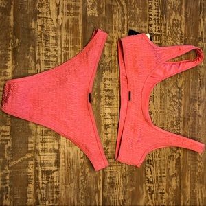Kendall & Kylie | Swim | Nwt Kendal And Kylie Neon Pink Smocked Bikini ...